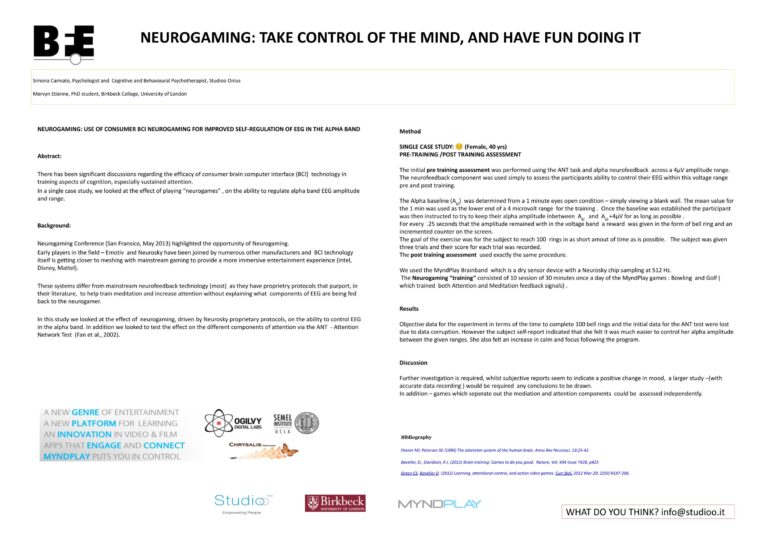 Come regolare attenzione e calma con il Neurogaming - Simona Carniato